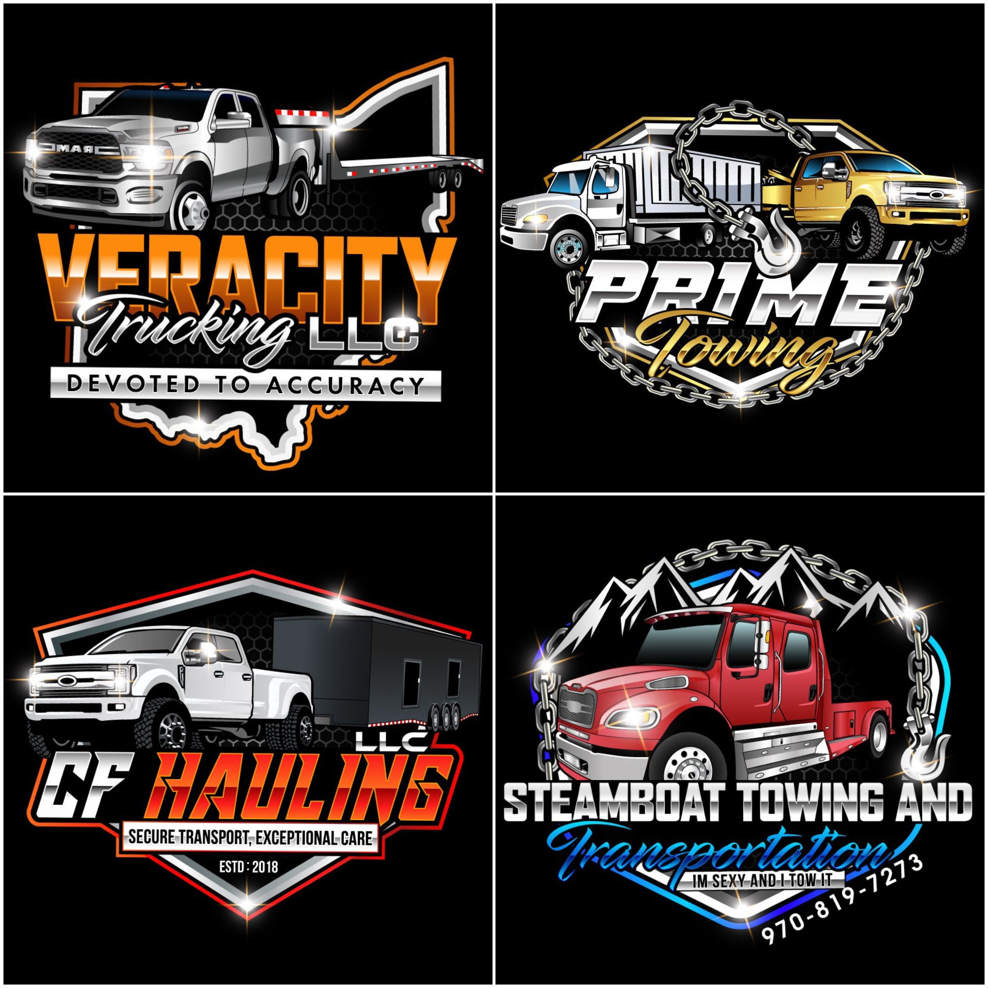 Custom Logo Design, Trucking Logo, Towing Logo, Logistics Logo Hauling ...