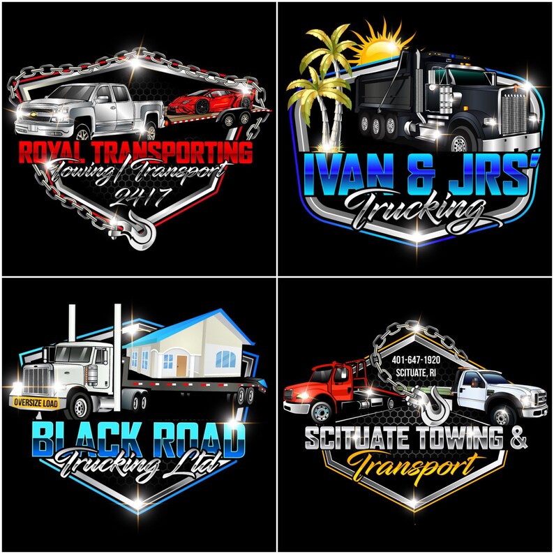 Custom Trucking Logo Design Transport Logo Towing Logo Logistics Logo ...