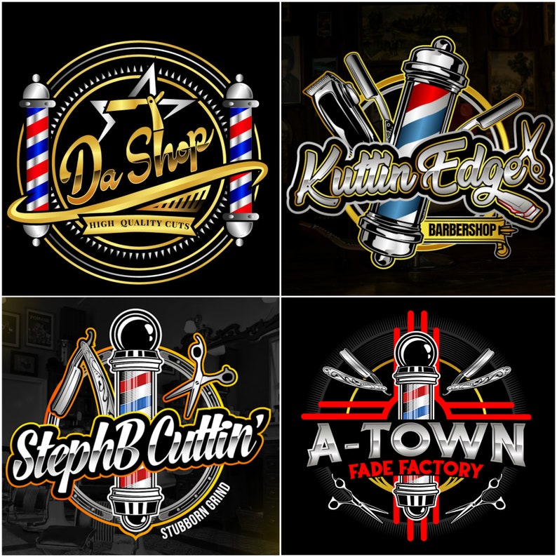 Custom Logo Design for Barbershop, Barber, Hair Salon, Fade. Beauty ...