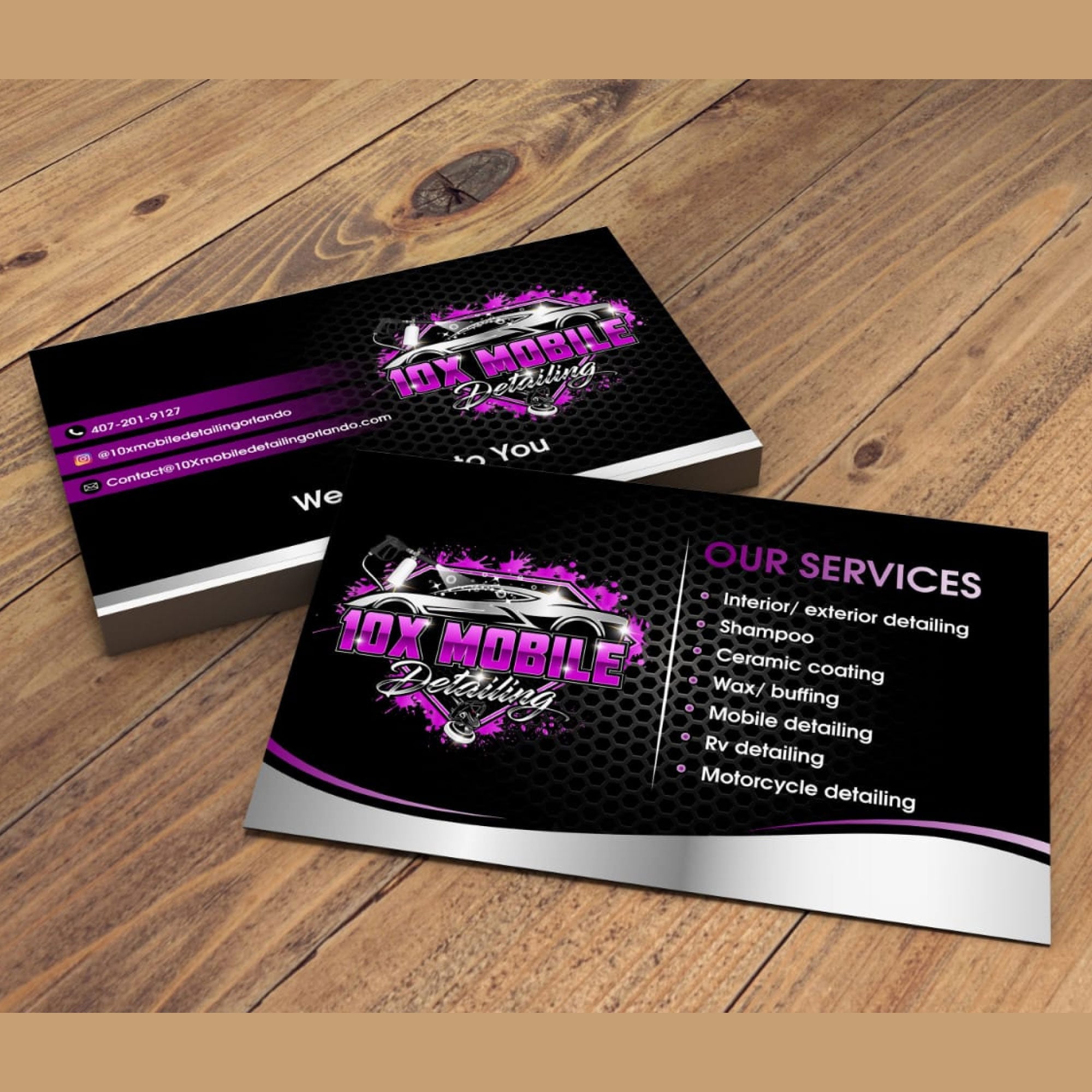 Custom Business Card Design Auto Detailing Logo Automotive Logo ...
