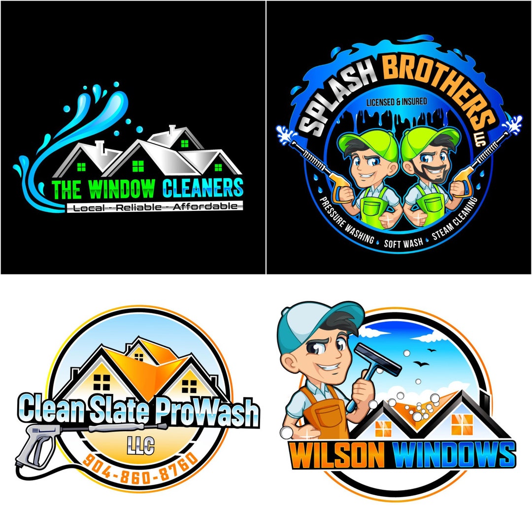 Custom Logo Design Pressure Washing Logo, Construction Logo, Home ...