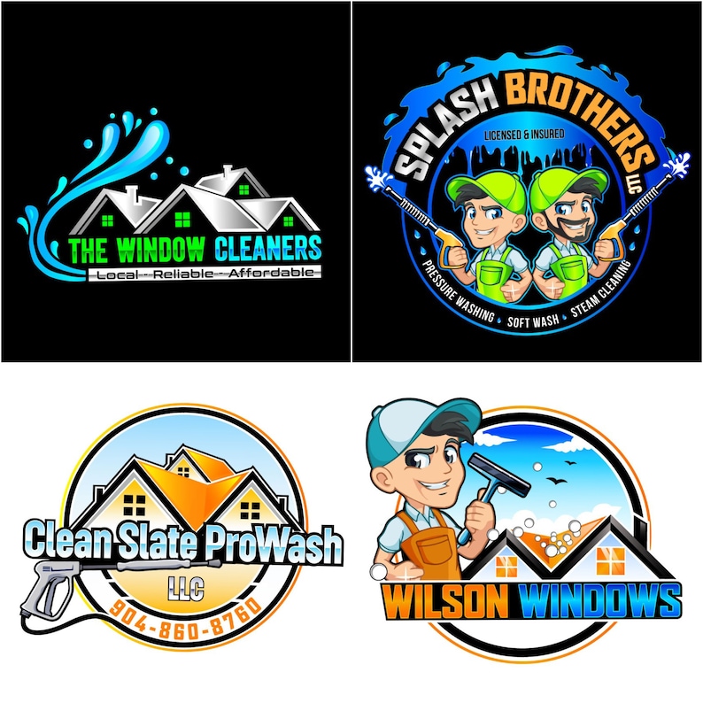 Custom Logo Design Pressure Washing Logo, Construction Logo, Home ...