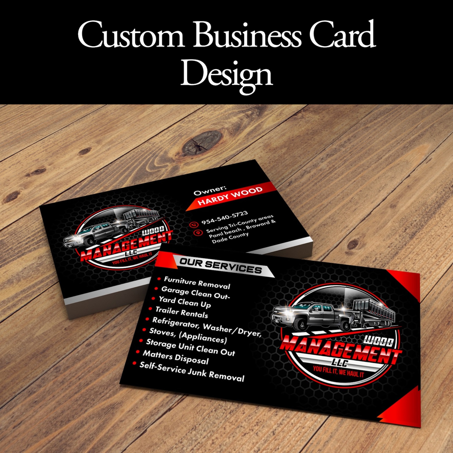Custom Business Card Design for Trucking, Towing, Logistics, Hotshot ...