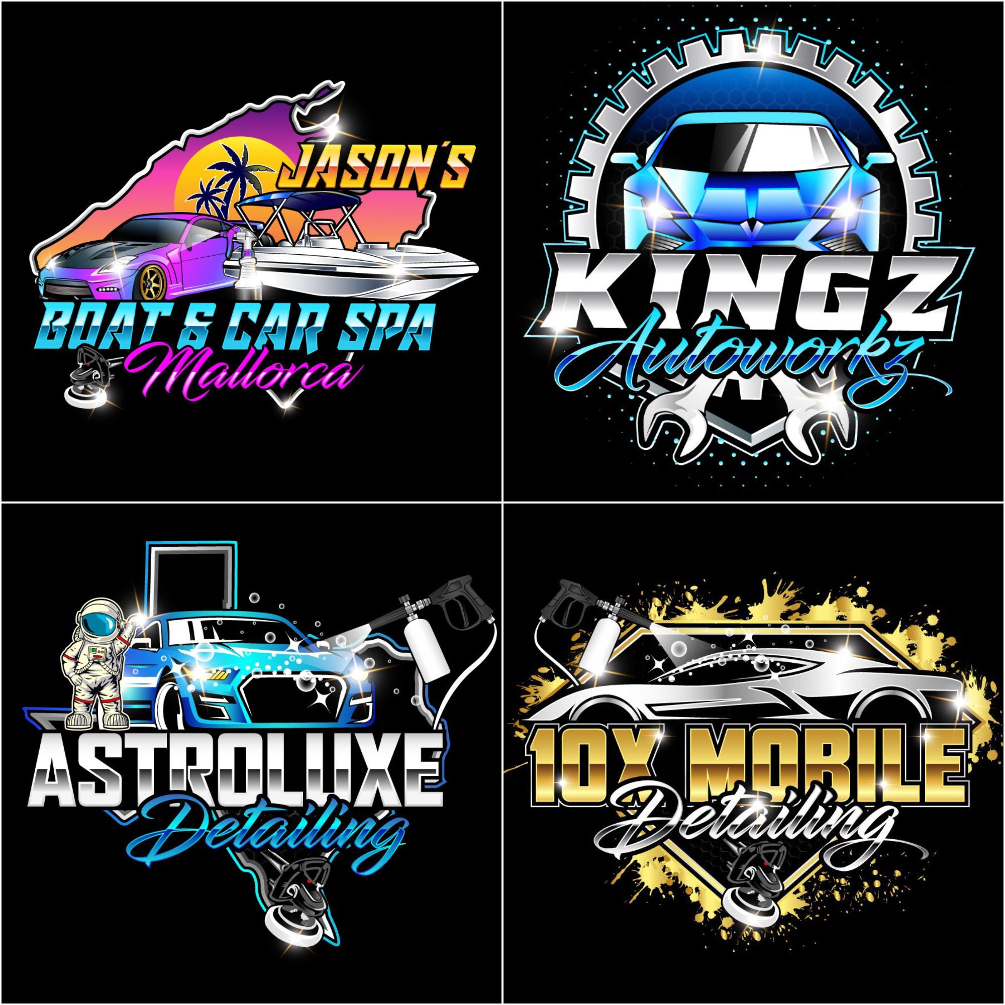 Custom Logo Design, Auto Detailing, Automotive Logo Mobile Detailing ...