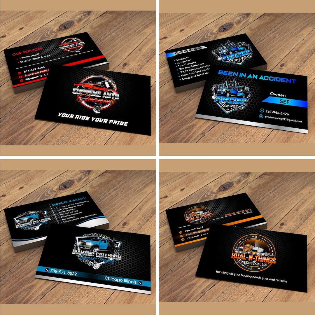 Custom Business Card Design, Trucking Logo, Towing Logo, Logistics Logo ...