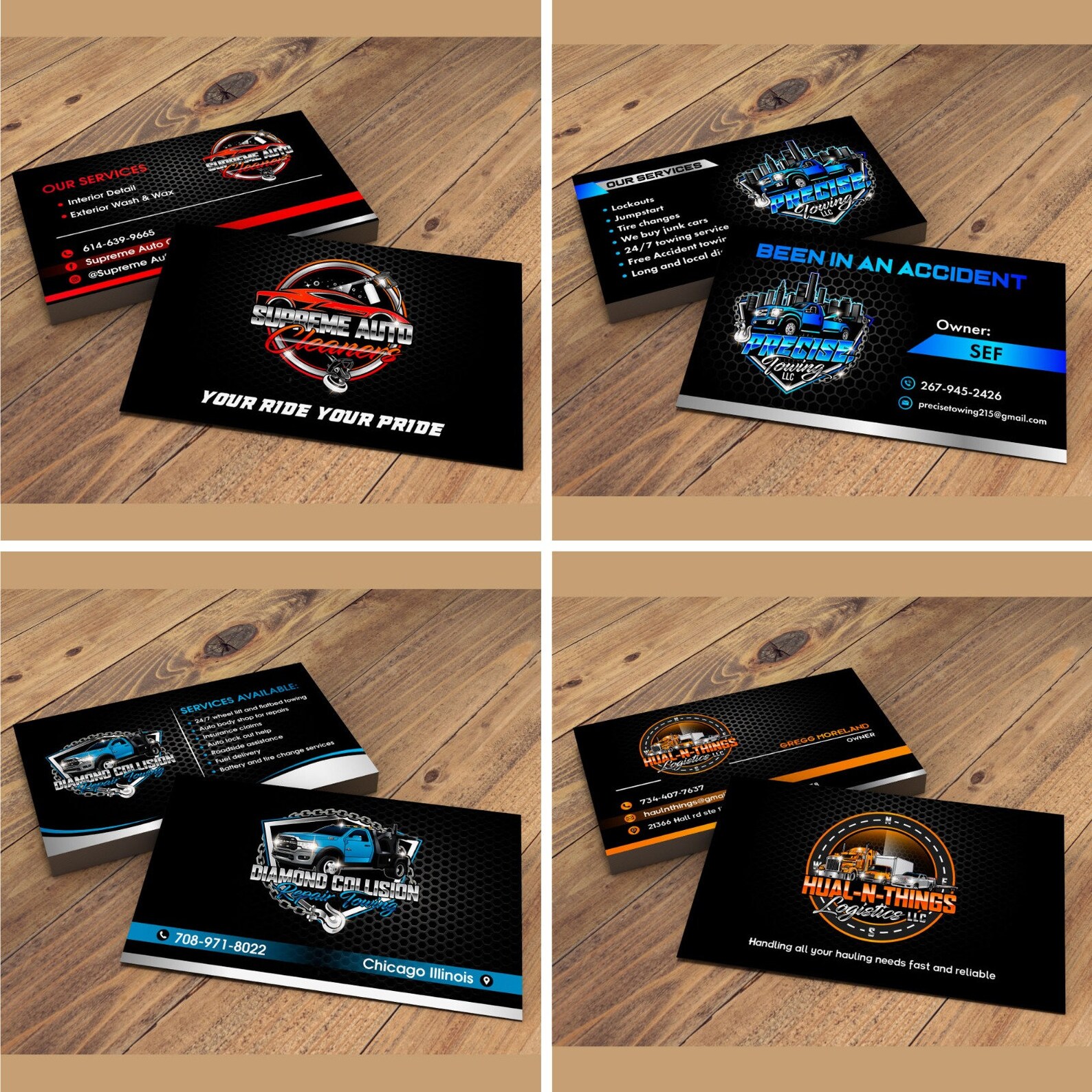 Custom Business Card Design, Trucking Logo, Towing Logo, Logistics Logo ...