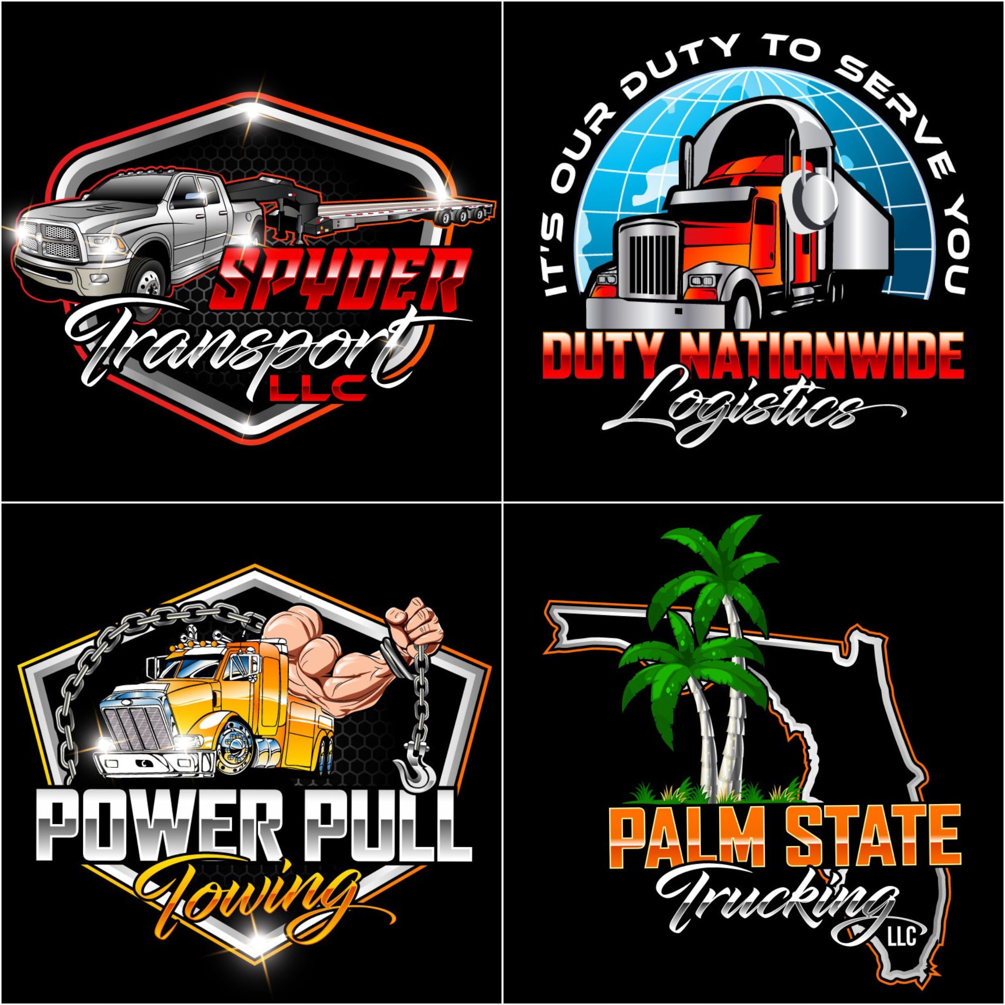 Custom Logo Design, Trucking Logo, Towing Logo, Logistics Logo Hauling ...