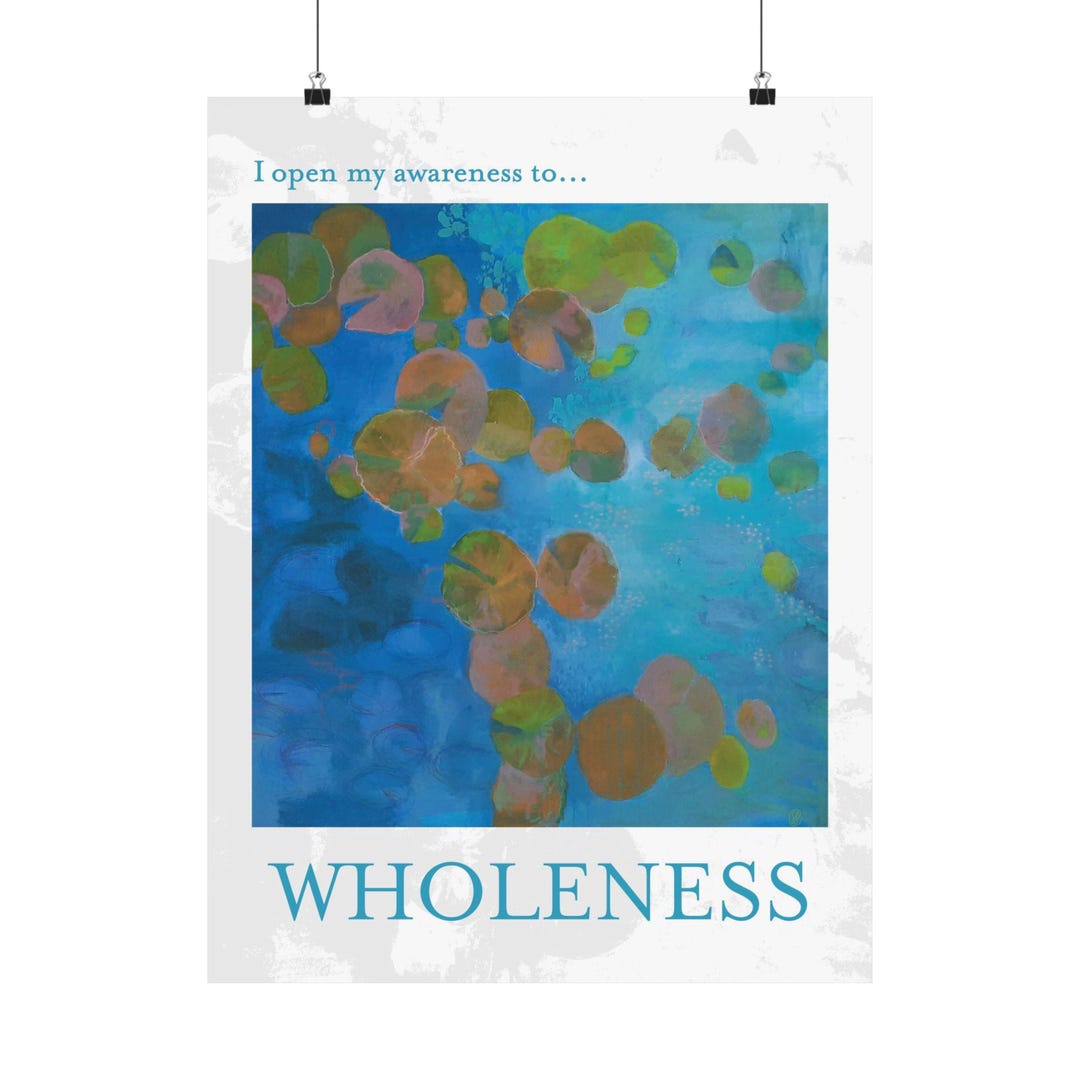 Vertical Poster, Wholeness Lily Pads Multi-color Design, Inspirational ...