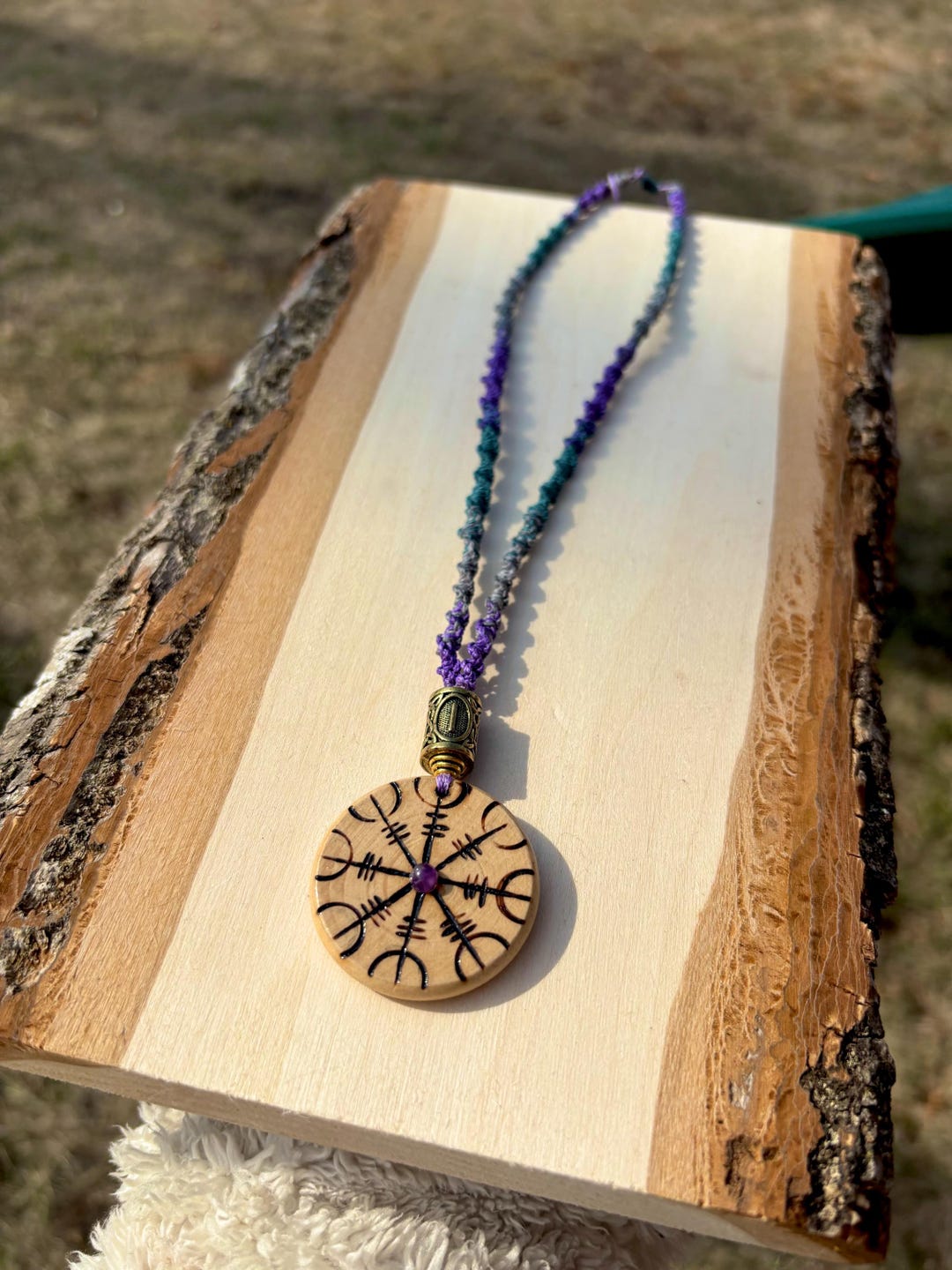 ISA Amethyst Norse Amulet - Etsy
