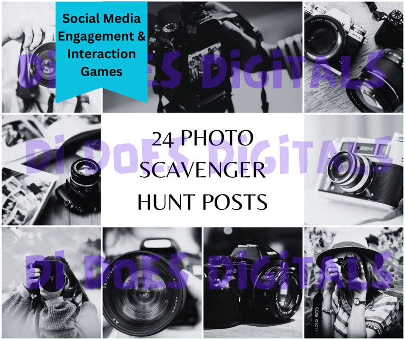 24 Photo Scavenger Hunt Social Media Interaction Posts - Etsy