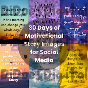 30 Days of Motivational Quotes for Social Media Stories - Etsy