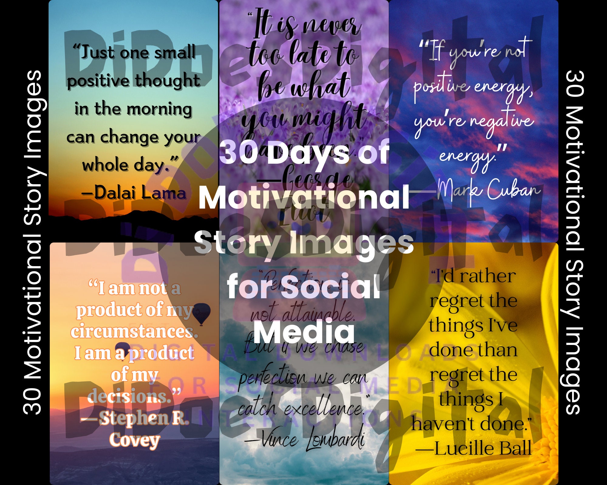30 Days of Motivational Quotes for Social Media Stories - Etsy