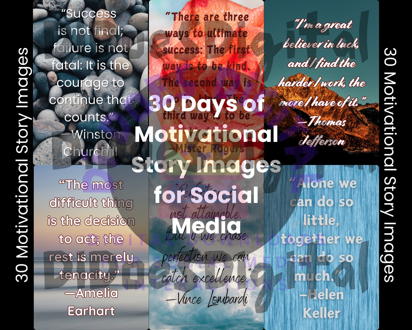 30 Days of Motivational Quotes for Social Media Stories - Etsy