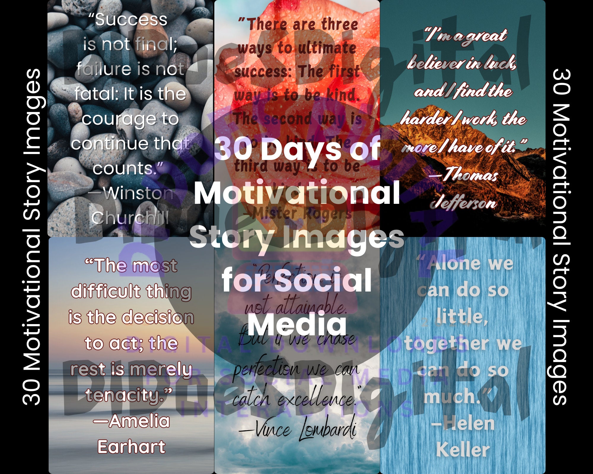 30 Days of Motivational Quotes for Social Media Stories - Etsy