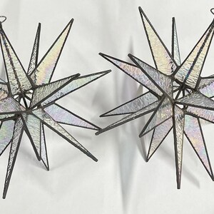 Moravian Star Tree Topper Clear Iridescent Textured Glass 18 Point Star ...