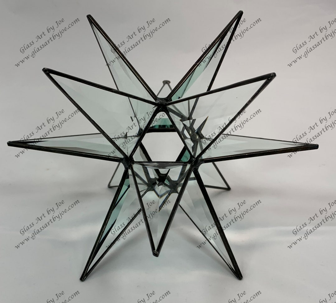 Moravian Star Hanging 12 Point 3D Bevel Glass Christmas - Etsy