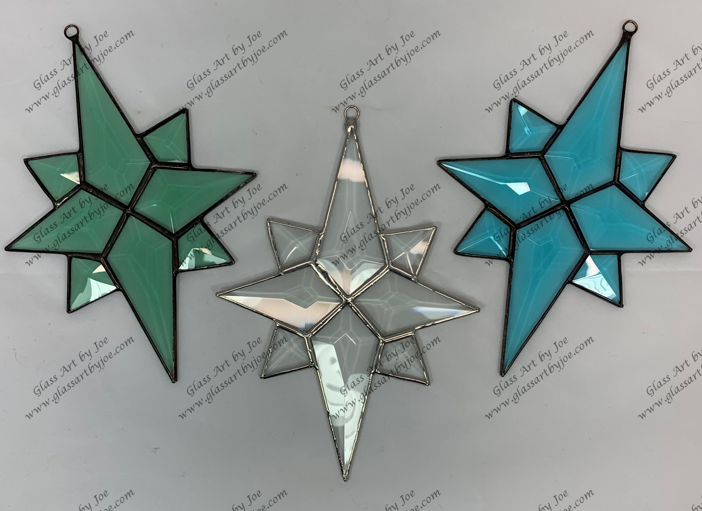 8 Point Flat Bevel Glass Star