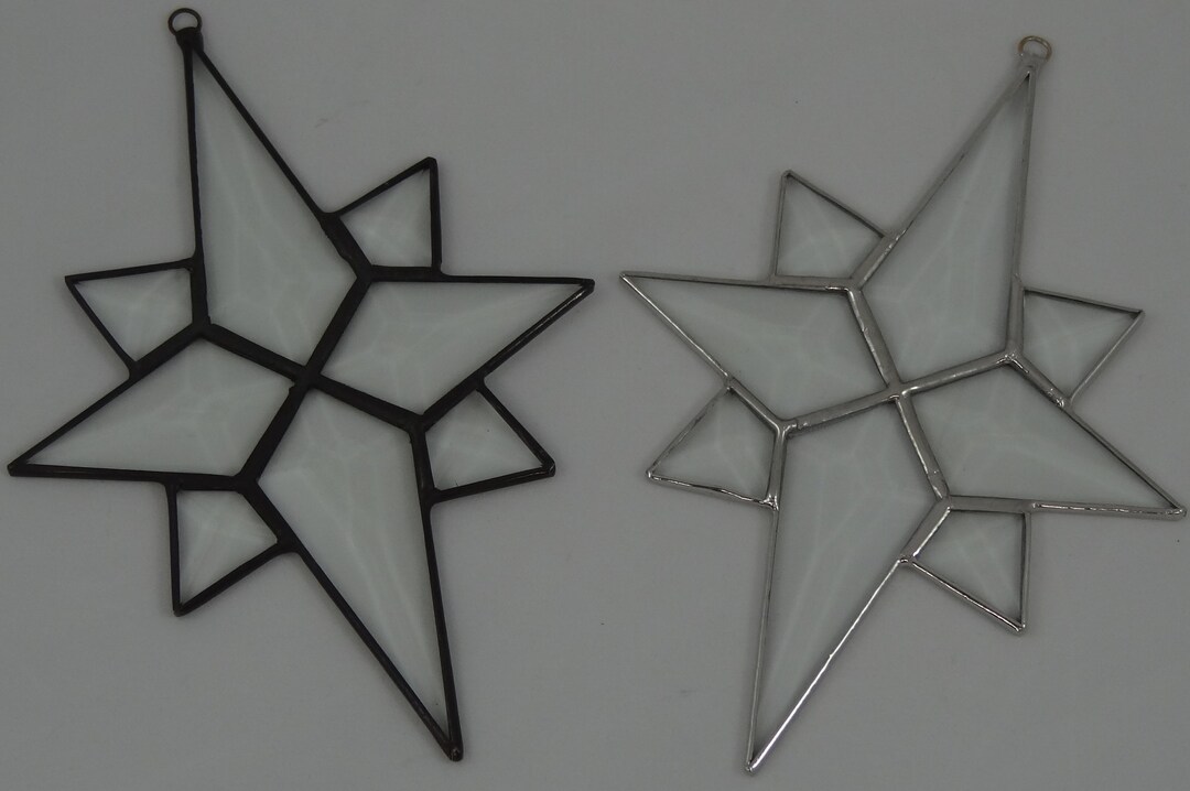 Bethlehem Star Hanging 8 Point Flat Clear Bevel Glass Suncatcher Gift ...