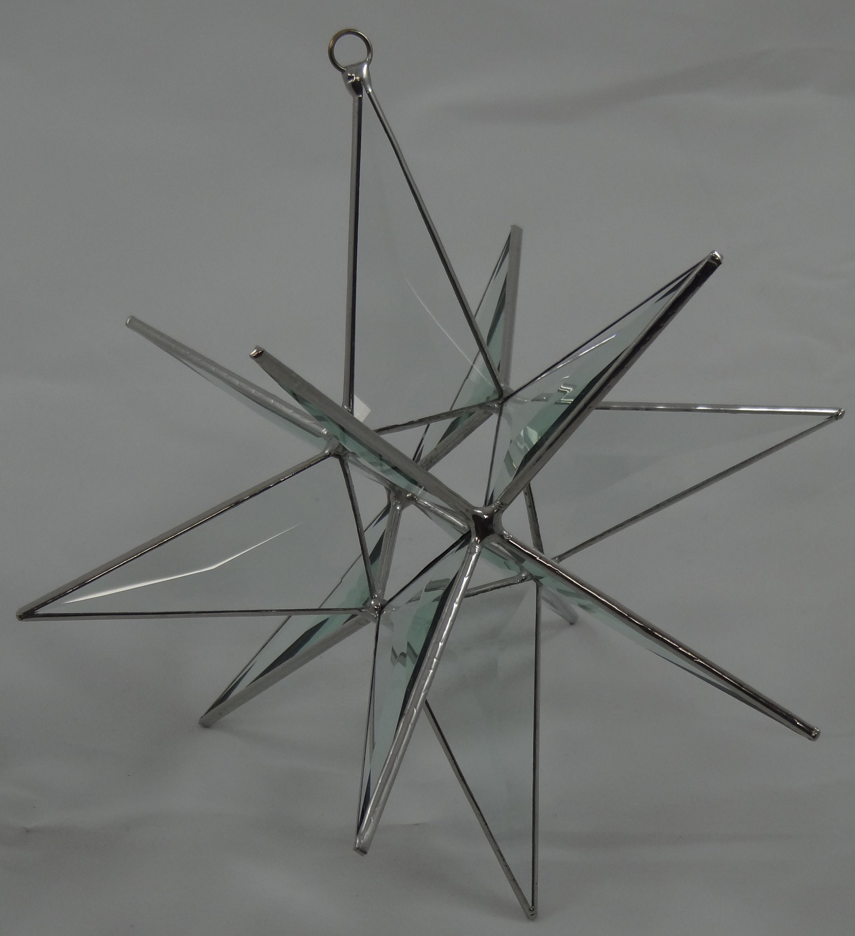 12 Point Bevel Glass Hanging Moravian Star