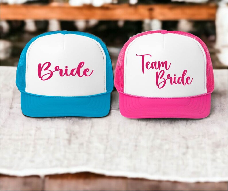 Bride and Team Bride Matching Trucker Hat, Bridesmaids Proposal Cap ...