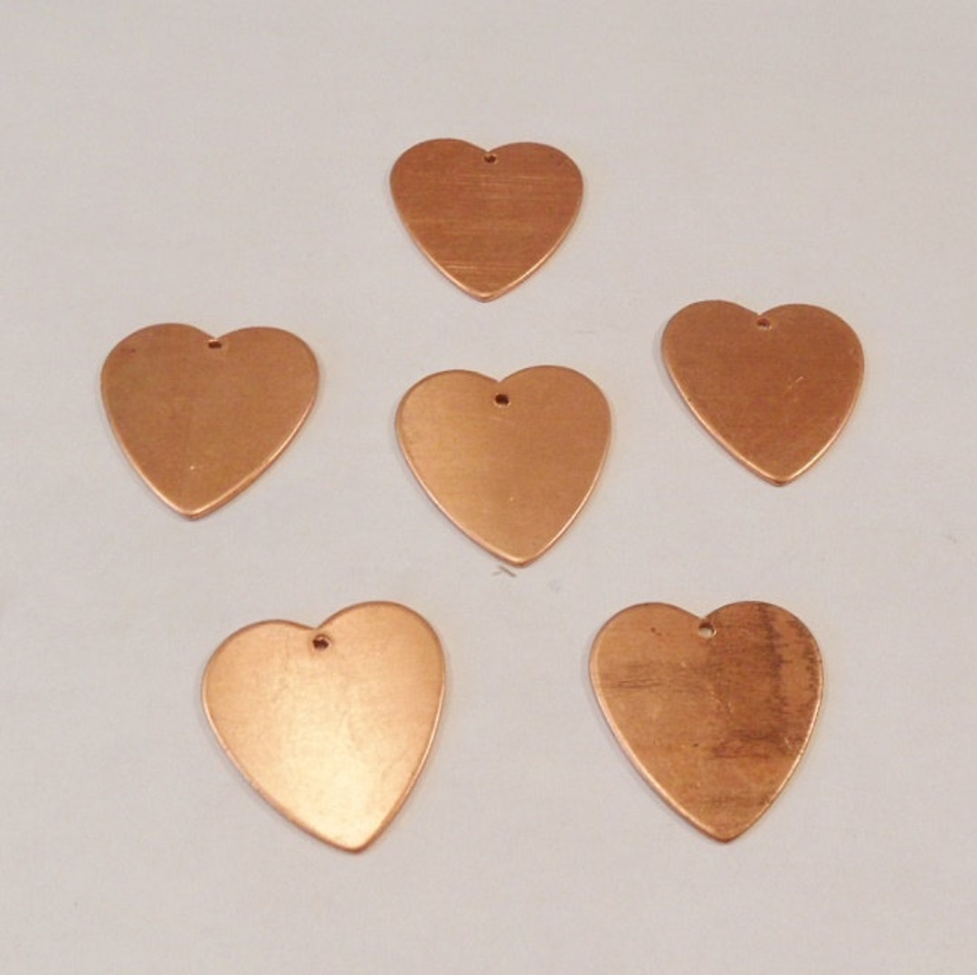 Copper Shape, Copper Heart With Hole, Copper Blank, Heart Blank, 18 ...