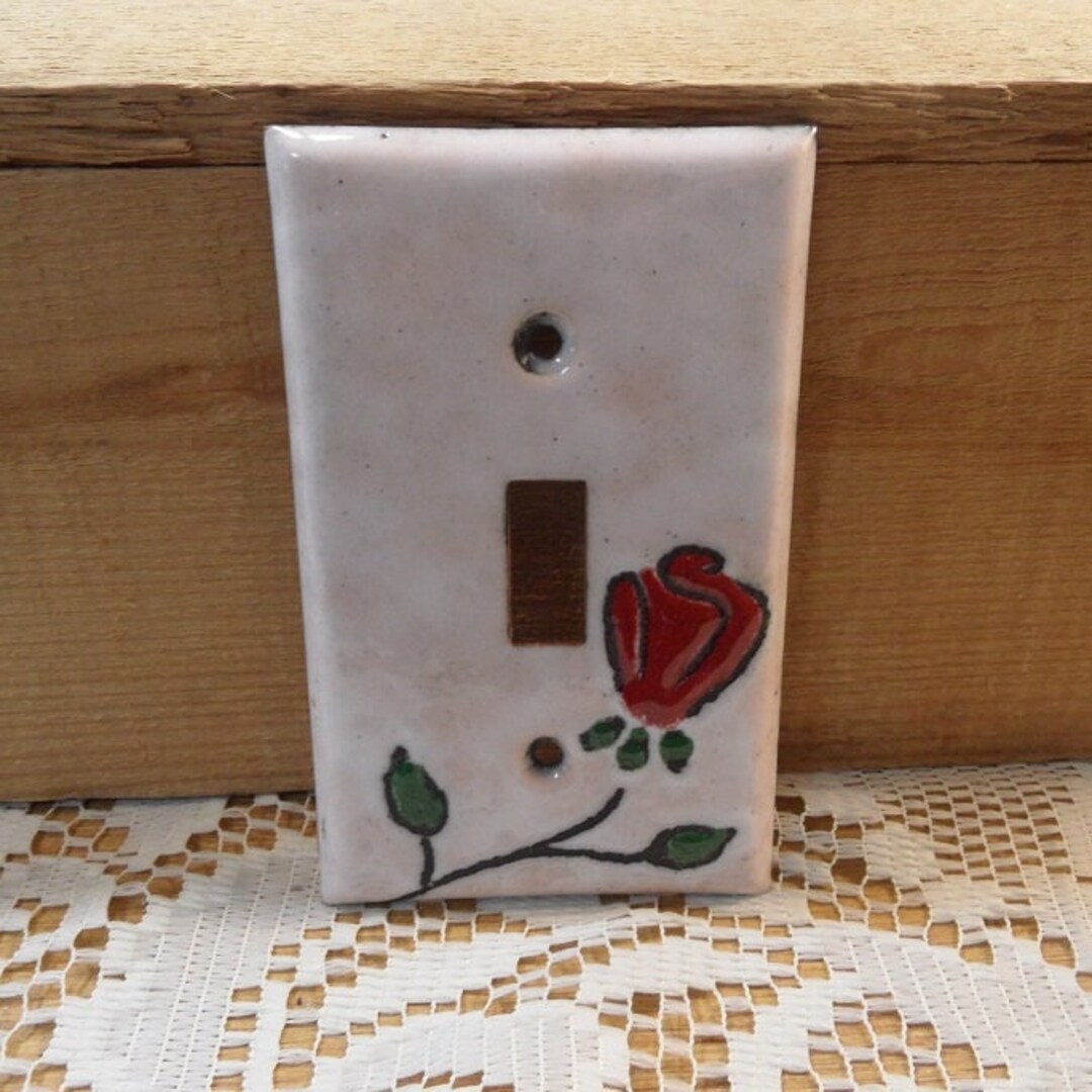 Rose Switch Plate, Rose Light Switch Cover, Single Light Switch Cover ...