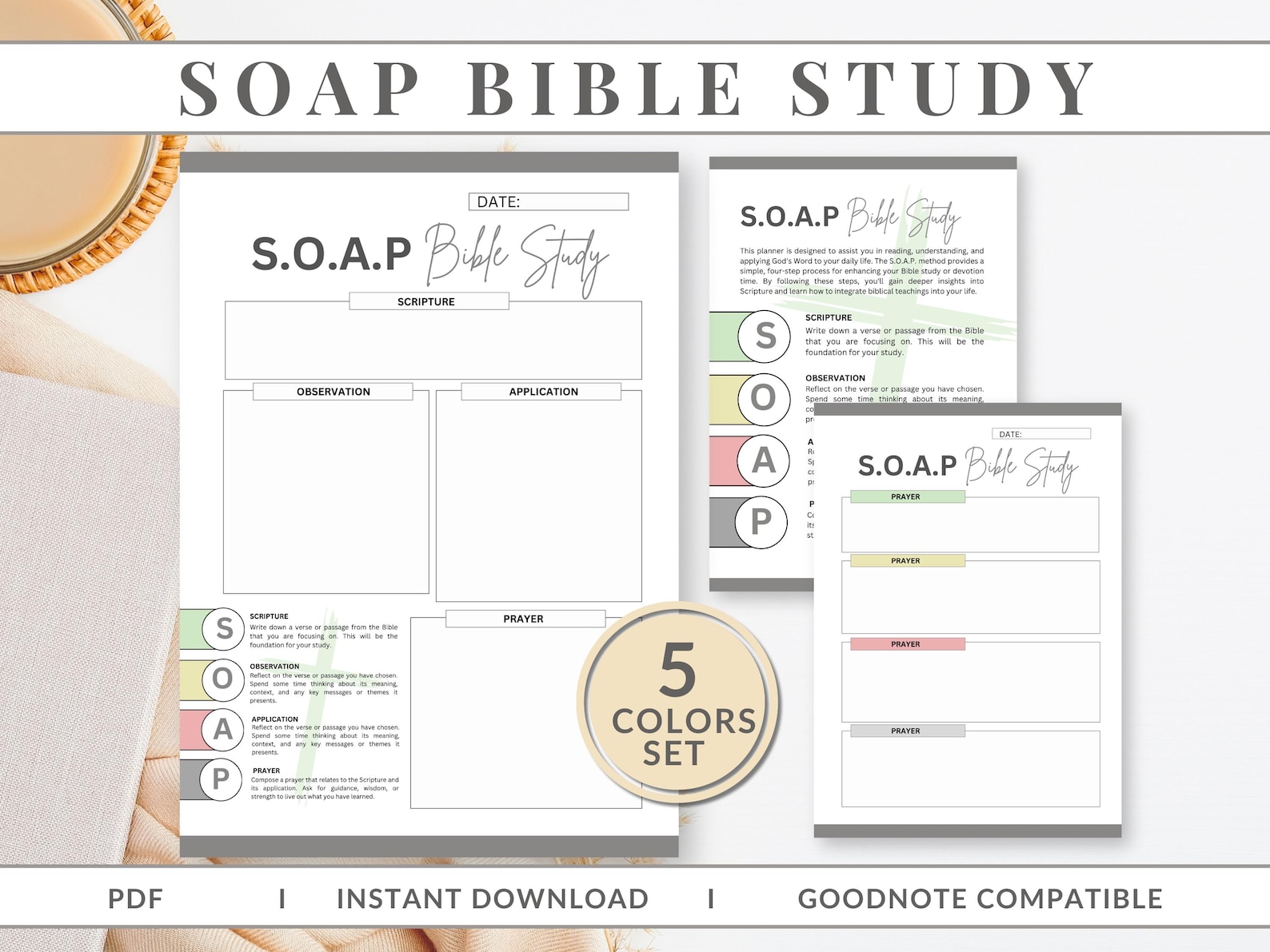 SOAP Bible Study Printable Template| Digital Bible Template | SOAP ...
