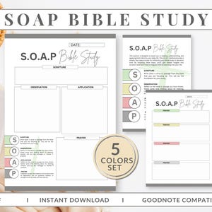 SOAP Bible Study Printable Template| Digital Bible Template | SOAP ...
