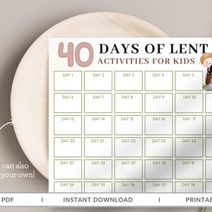 40 Days of Lent Countdown | Christian Kids Lenten Activities ...