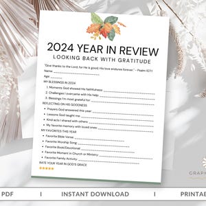 Christian New Year Printables Faith-based 2024 Year in Review 2025 ...