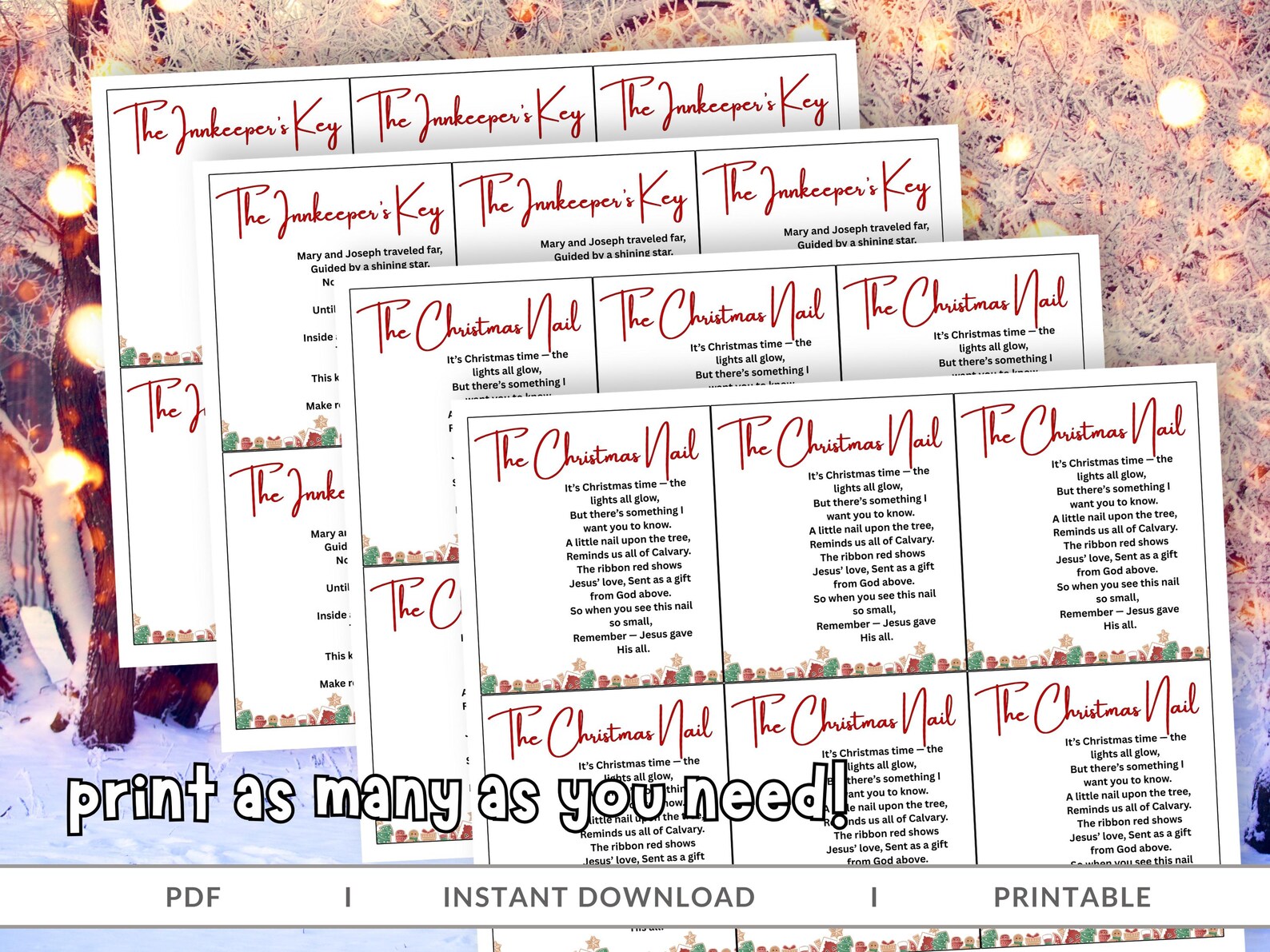 The Christmas Nail & Innkeeper’s Key Printable | Christian Christmas ...