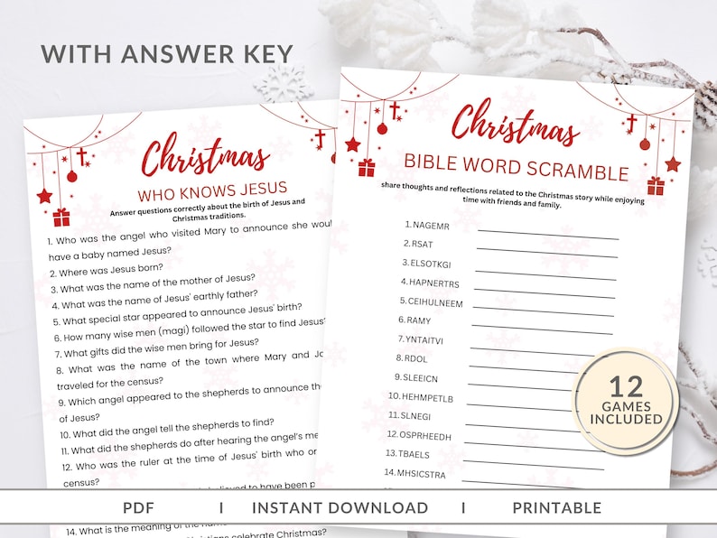 Christmas Bible Games Bundle, Christian Nativity Games, Church ...