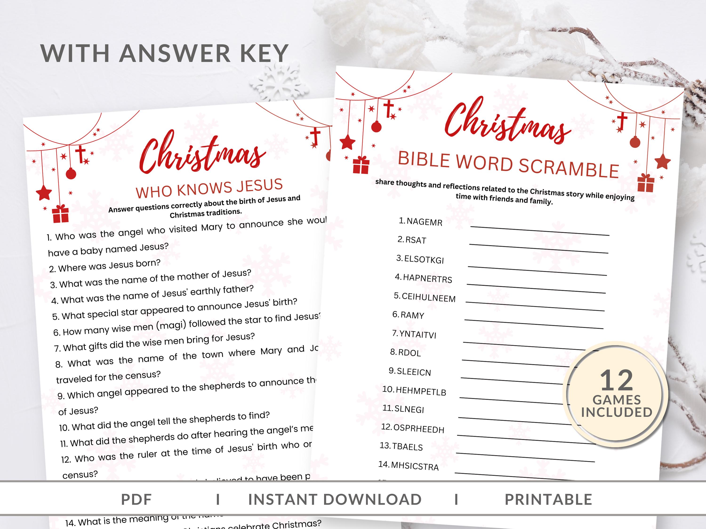 Christmas Bible Games Bundle, Christian Nativity Games, Church ...