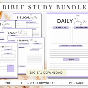 Digital Bible Study Journal | Printable Bible Study Template | Bible ...