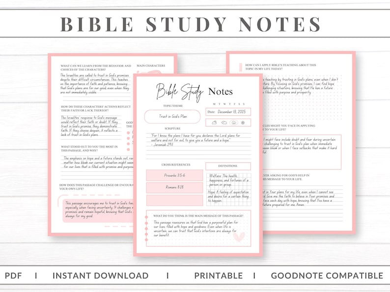 Bible Study Notes | Bible Study | Bible Template | Bible Summary I ...