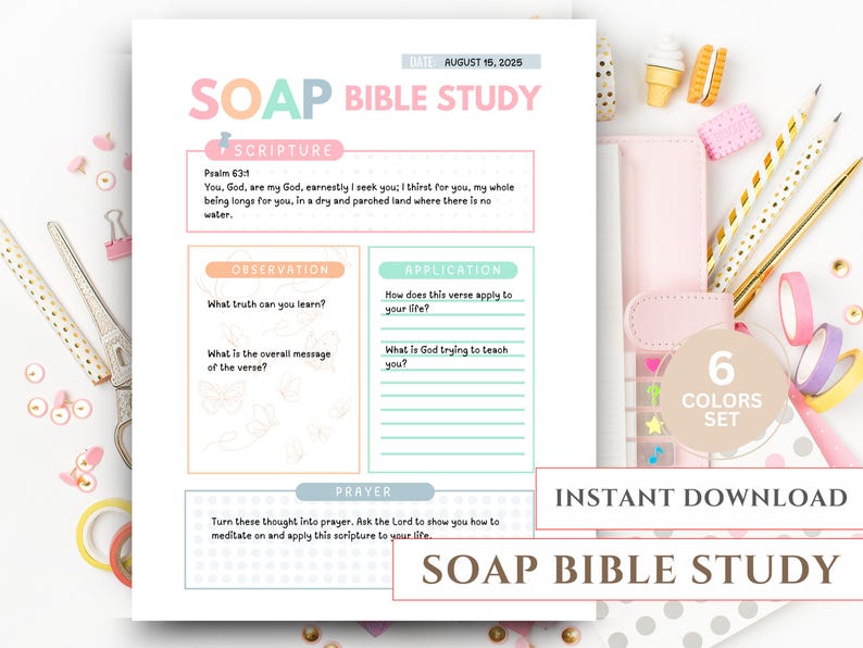 SOAP Bible Study Template: Verse Mapping Printable (digital Download ...