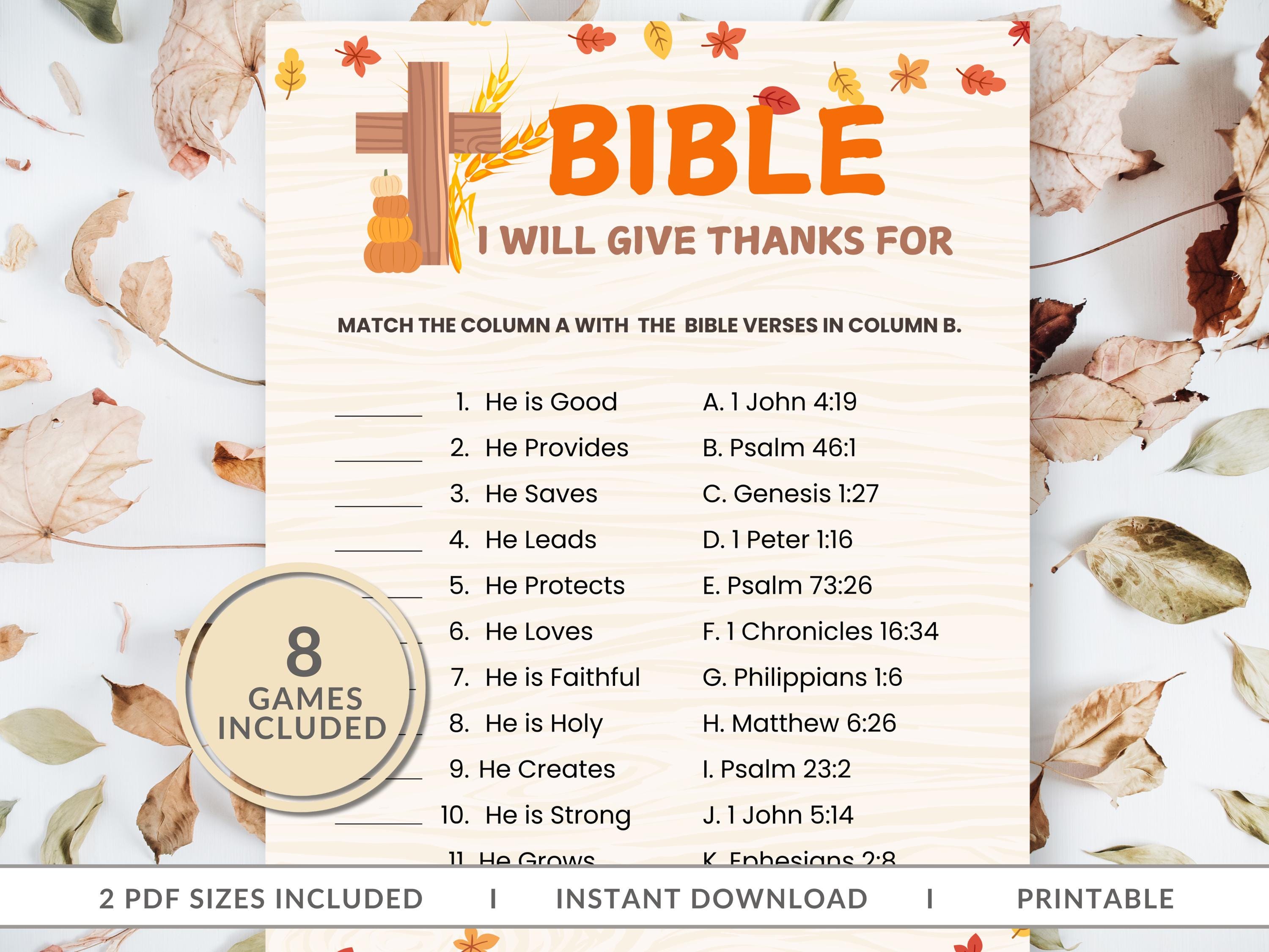 Fall Bible Games | Thanksgiving Games | Bible Games | Christian Games ...