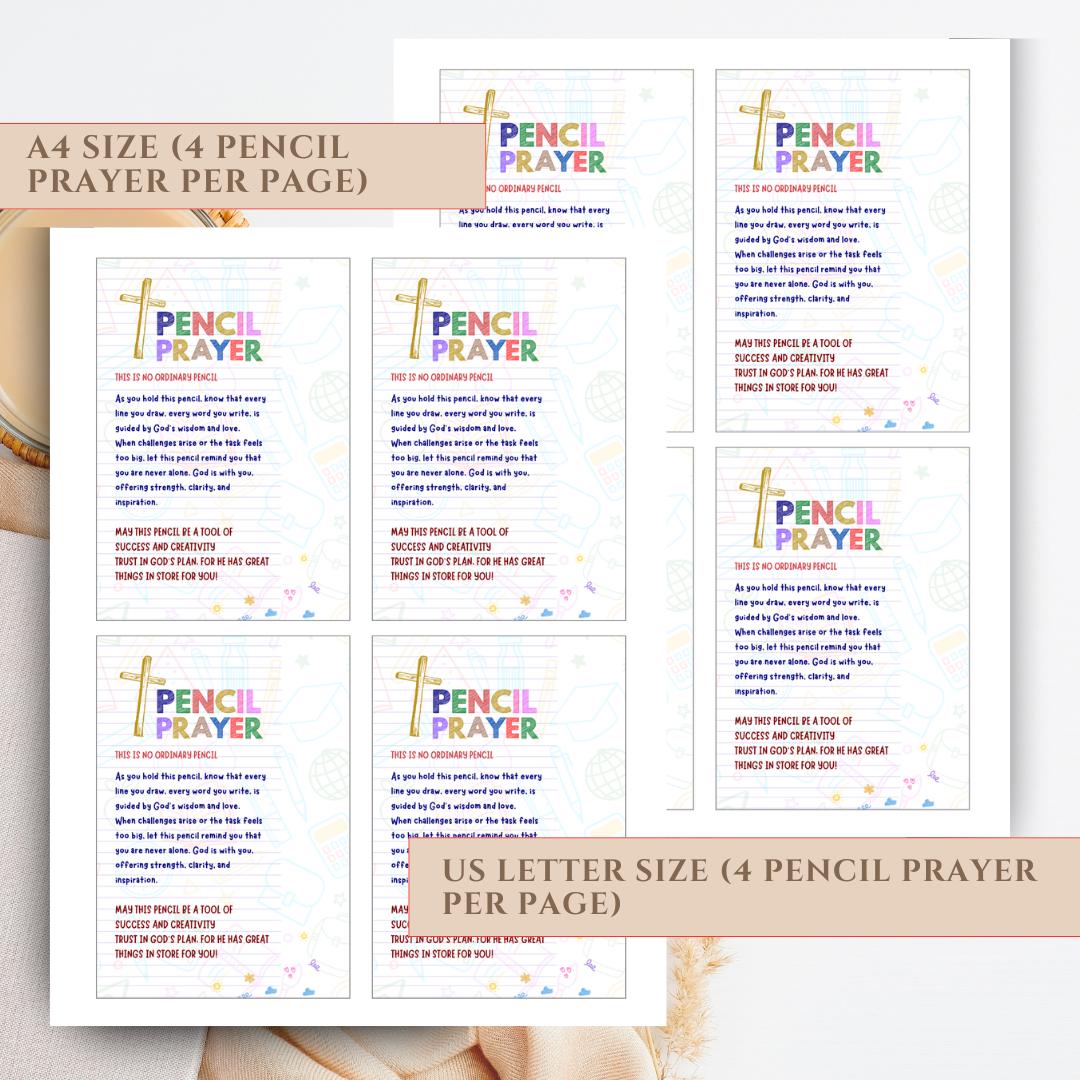 Pencil Prayer Tag, Christian School, Back to School Blessing, Christian ...