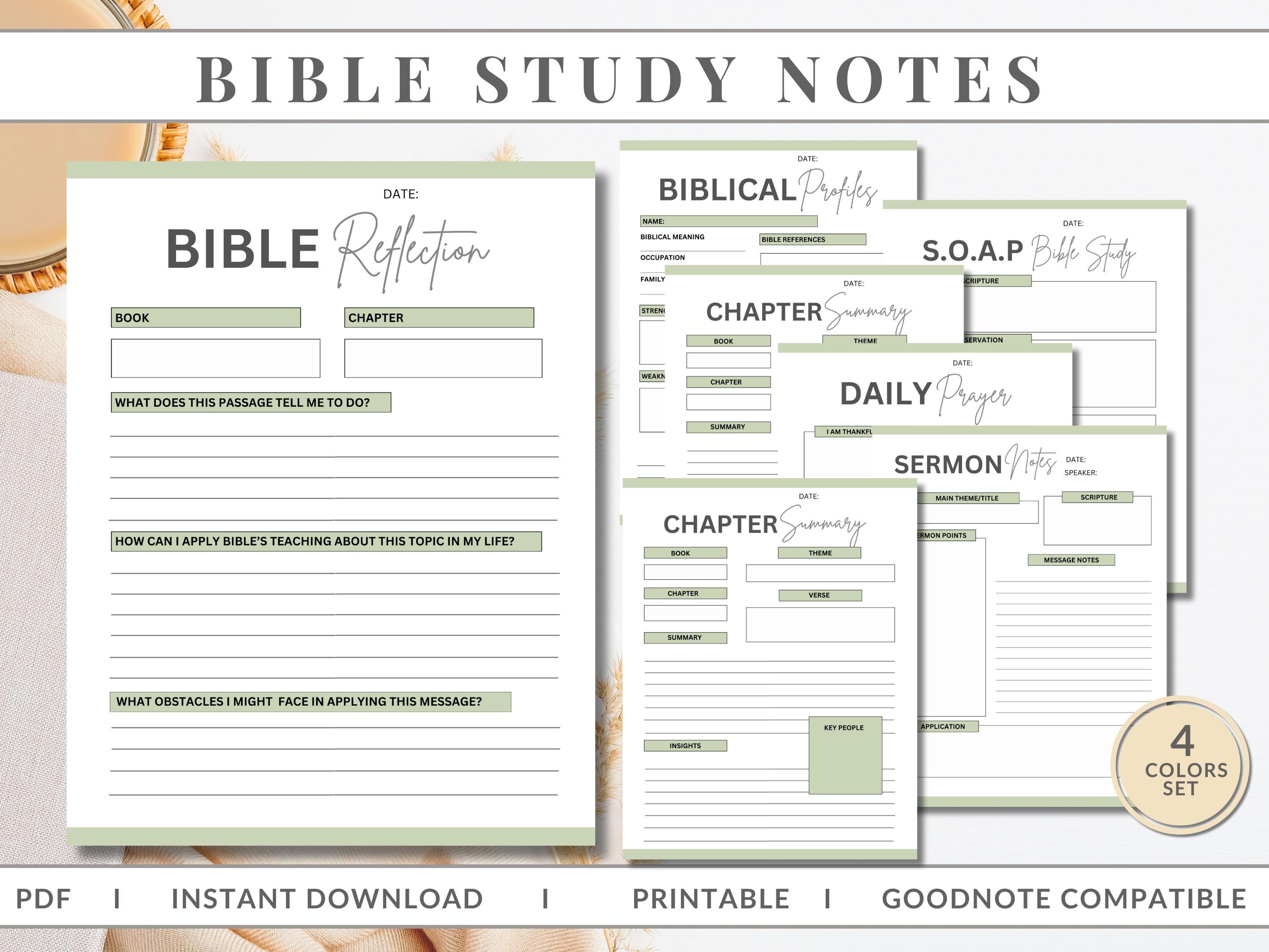 Digital Bible Study Journal Printable Bible Study Template Bible ...