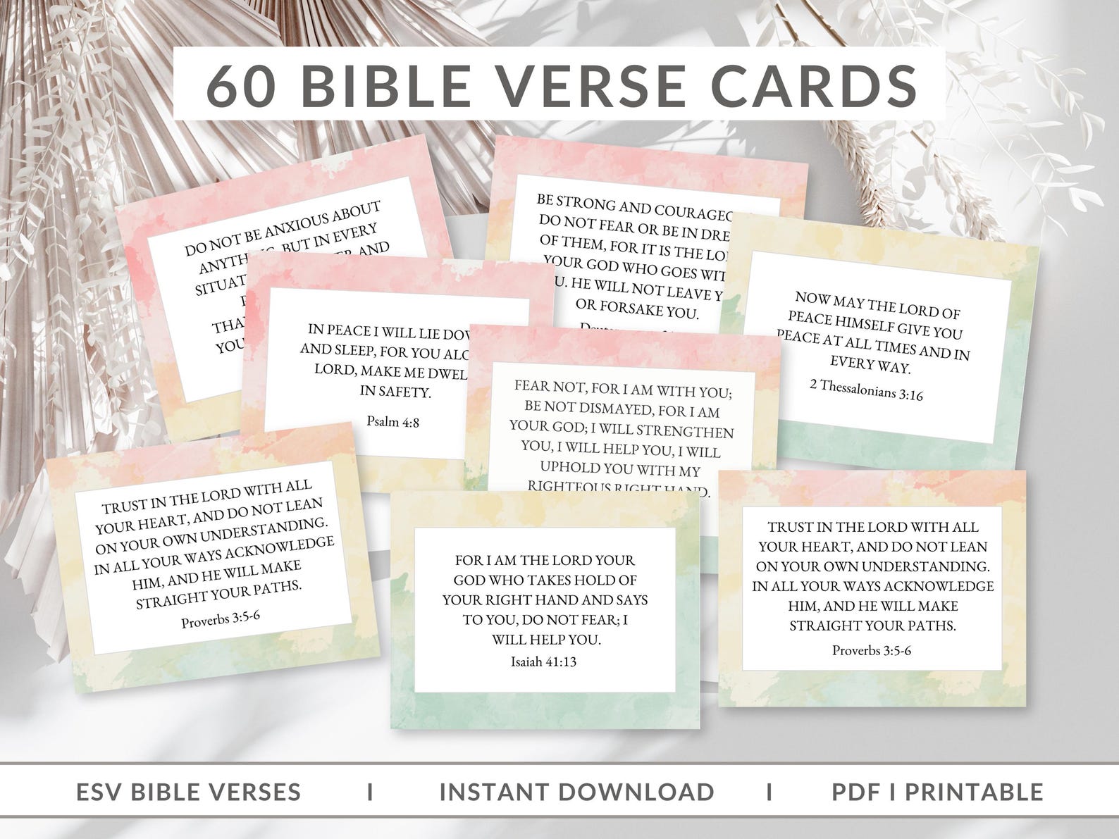 60 Bible Verse Cards, Prayer Board Cards, Bible Study Printable, Bible ...