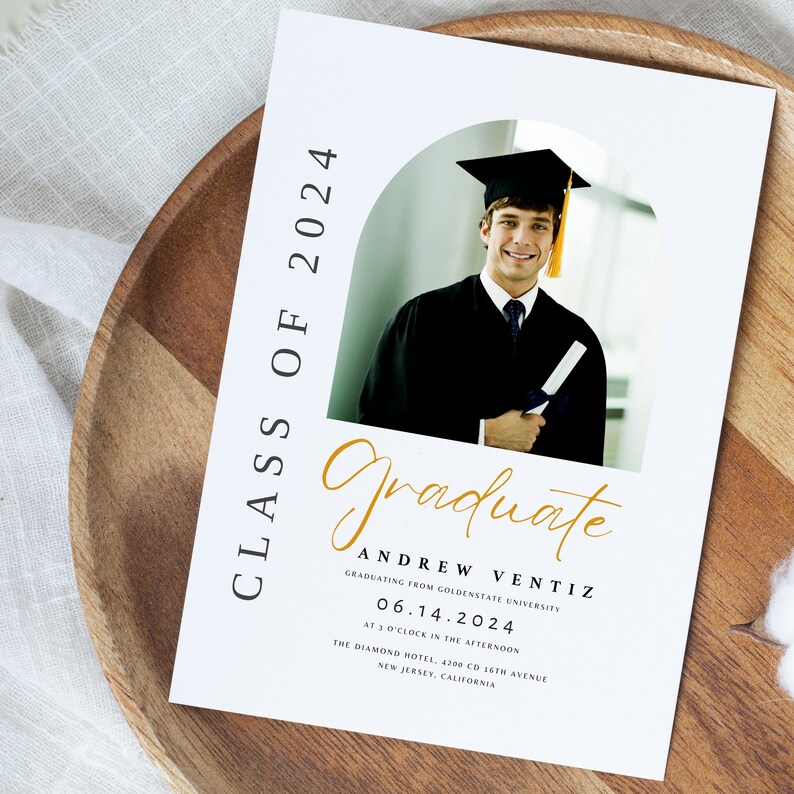 Invitation Graduation Template, Modern Invitation Template, Graduation ...