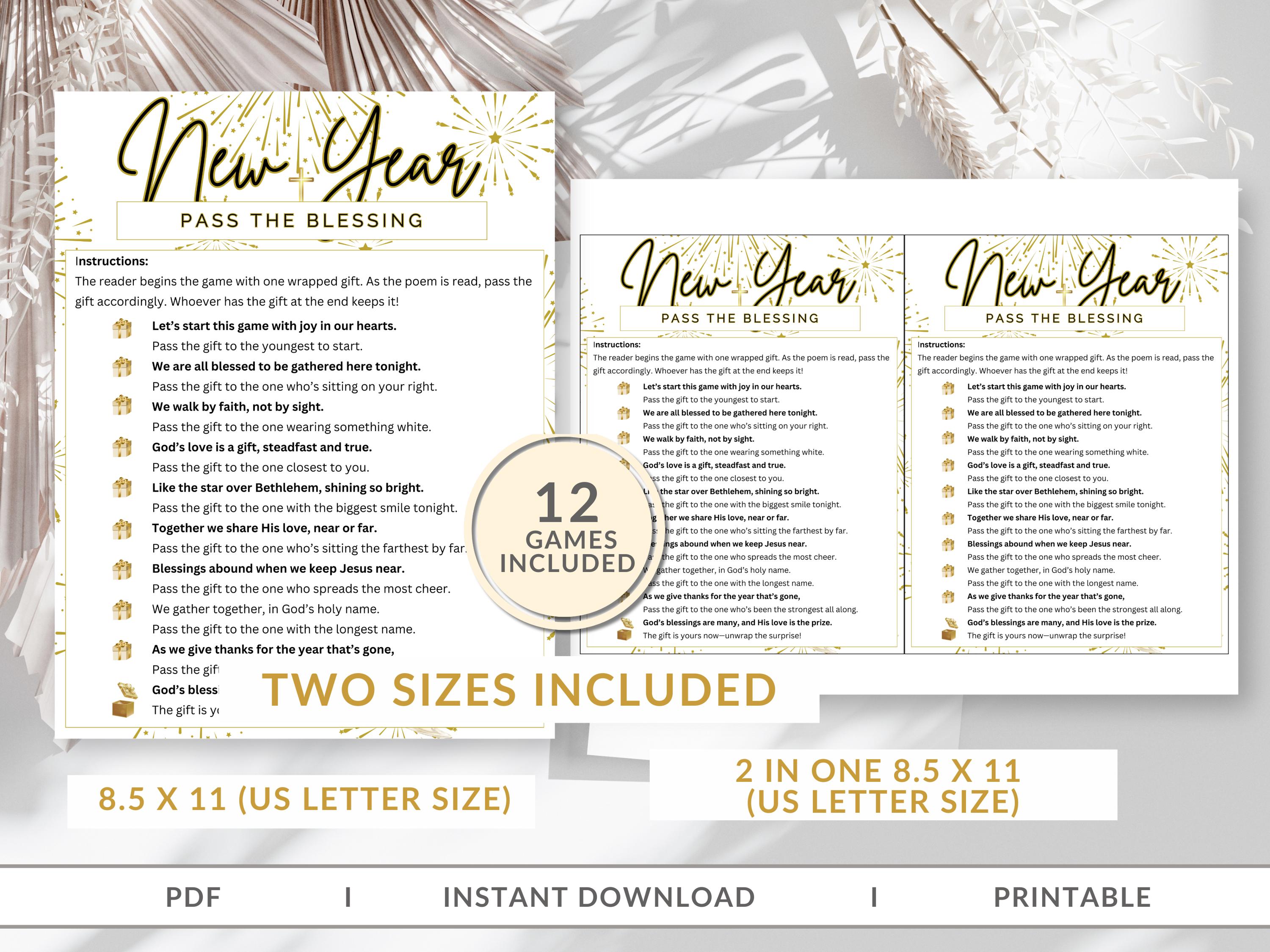 New Year Christian Games Bundle, Printable Bible Activities for Family ...