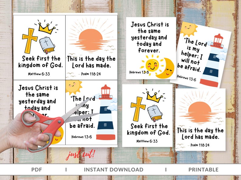 Bible Verse Cards for Kids Printable | Christian Scripture Cards ...