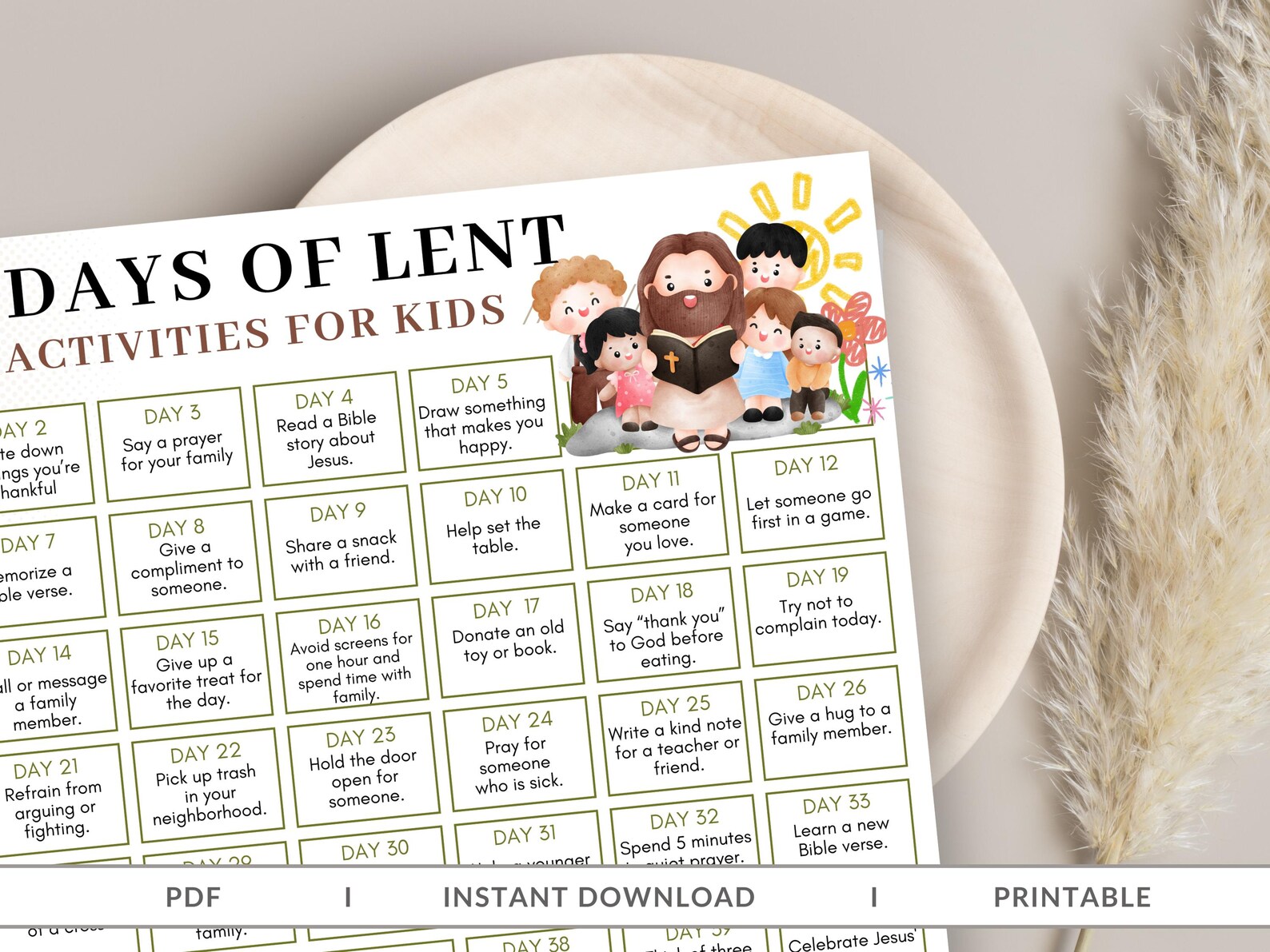 40 Days of Lent Countdown | Christian Kids Lenten Activities ...