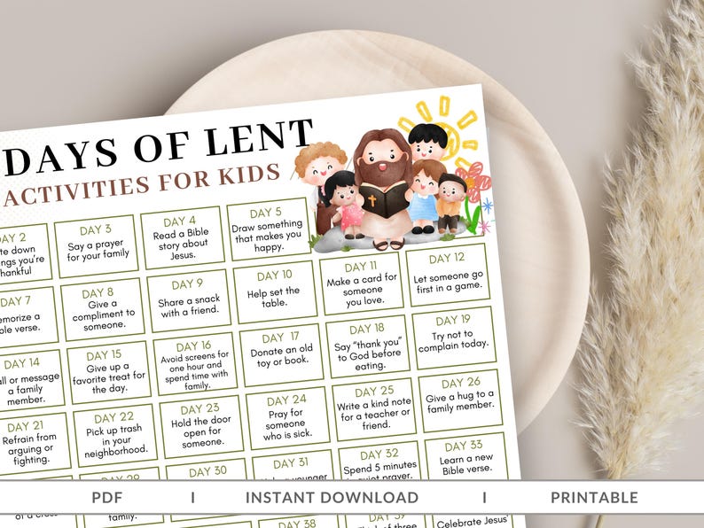 40 Days of Lent Countdown | Christian Kids Lenten Activities ...