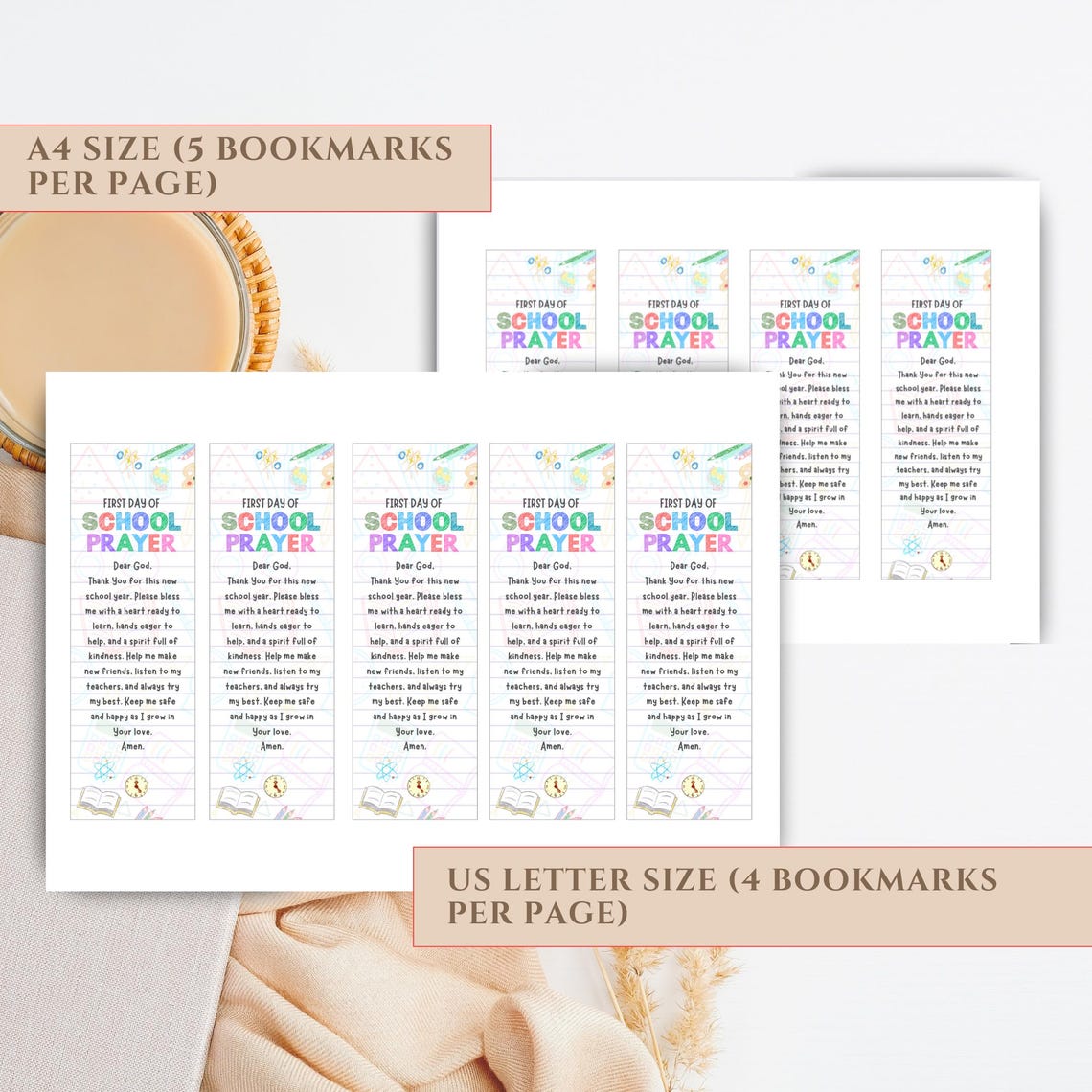 First Day of School Prayer Bookmark, Christian Back-to-school Gift for ...