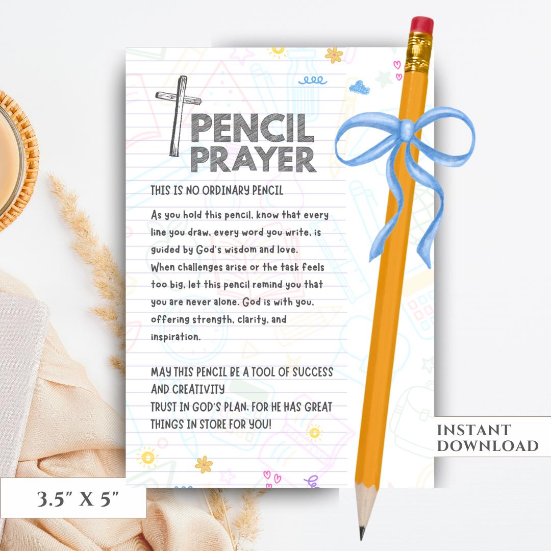 Pencil Prayer Tag: Christian School Blessing (digital Download) - Etsy