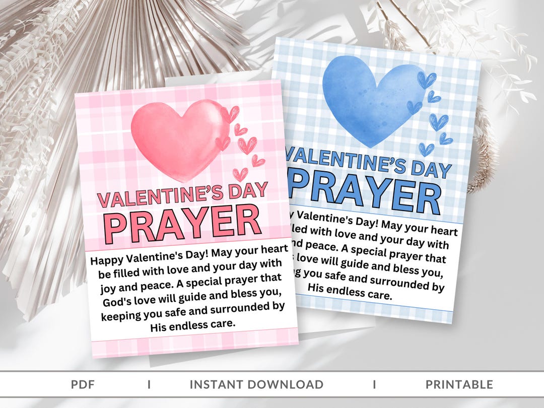 Valentine's Day Prayer Cards Printable, Christian Valentine Tag ...