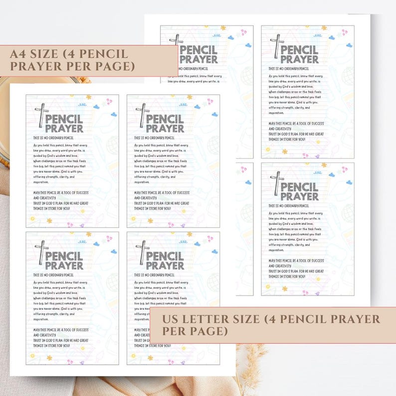 Pencil Prayer Tag: Christian School Blessing (digital Download) - Etsy