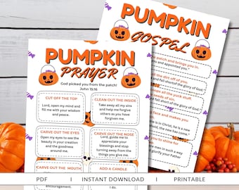 Pumpkin Prayer and Gospel Printable | Christian Fall Activity | Bible ...